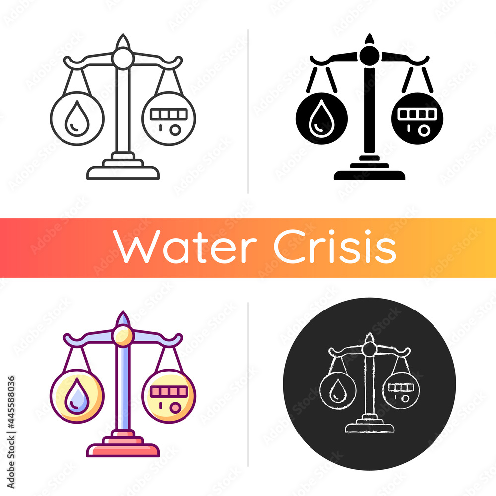 Rational water consumption icon. Promoting water conservation. Reuse ...