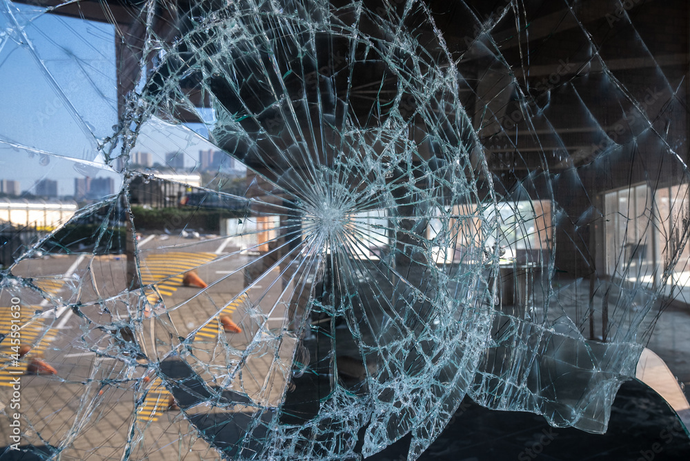 Chaos Unleashed: Shattered Shop Glass Window Amidst the Turmoil of July ...