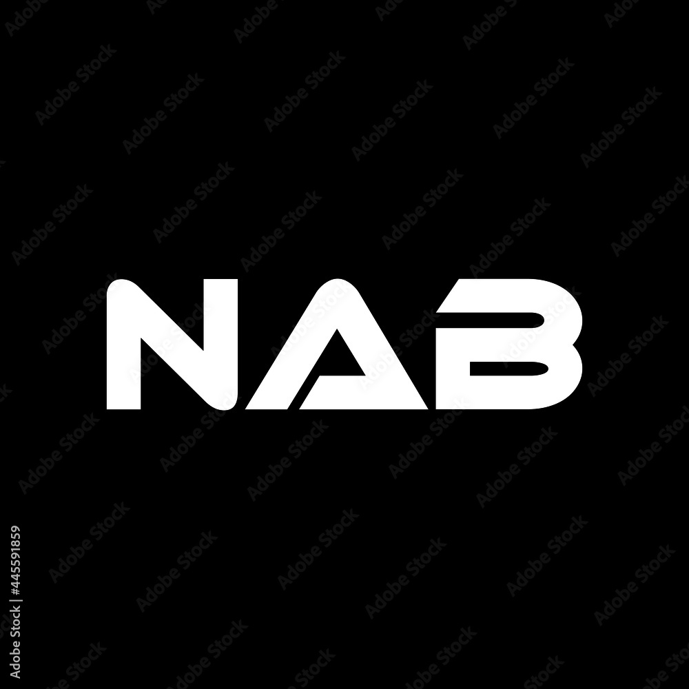 Vecteur Stock NAB letter logo design with black background in ...