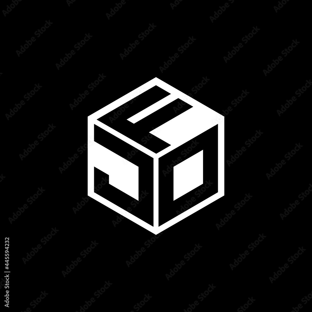 JDF letter logo design with black background in illustrator, vector ...