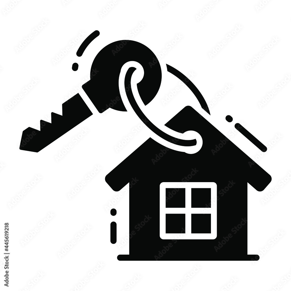 house key trendy icon, flat style isolated on white background. Symbol ...