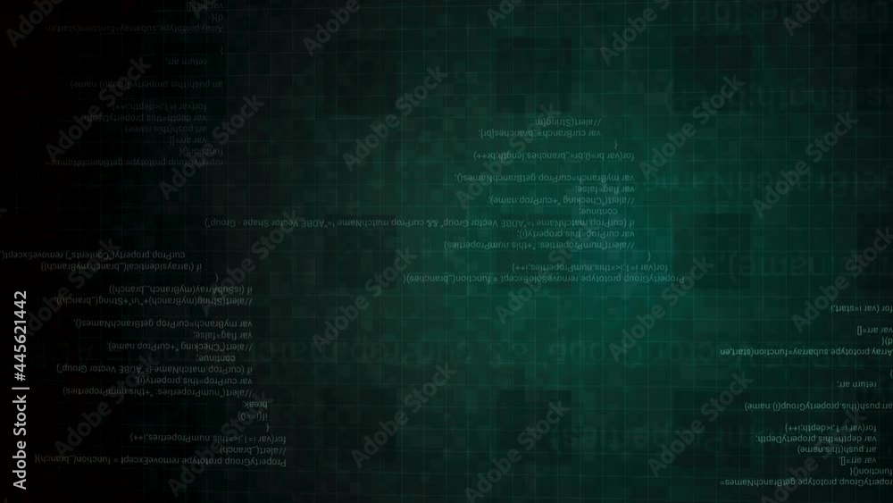 Blocks of abstract program code are written with the background changing color from green to red ...