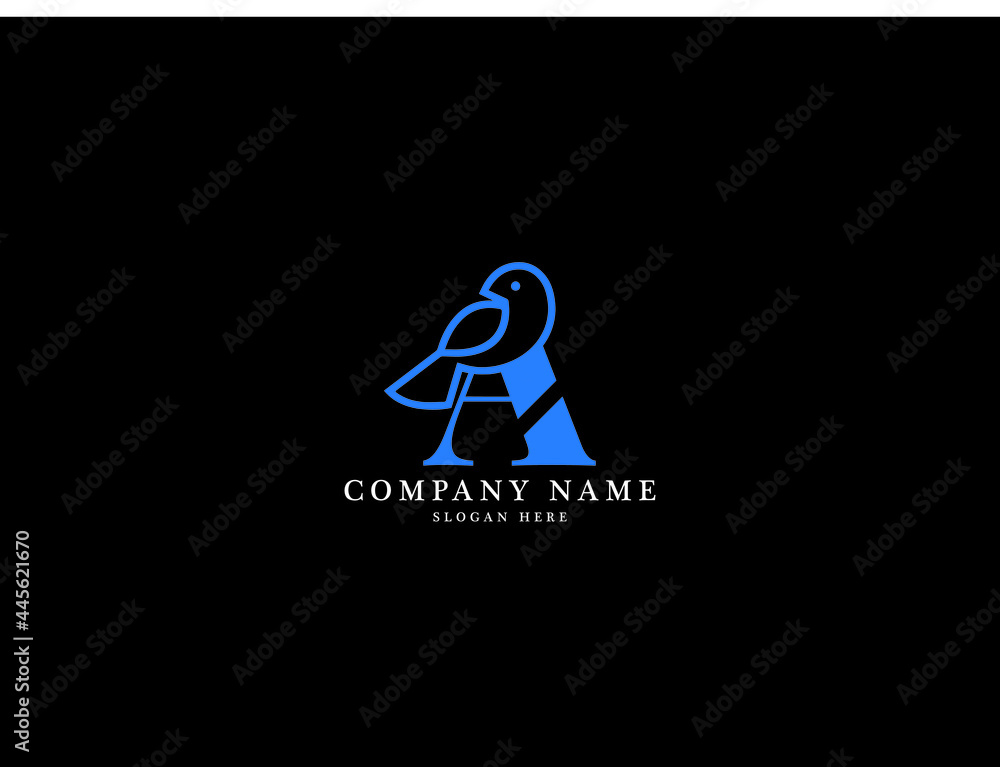 Letter a bird logo, Unique A Letter bird logo Icon Vector Image For ...