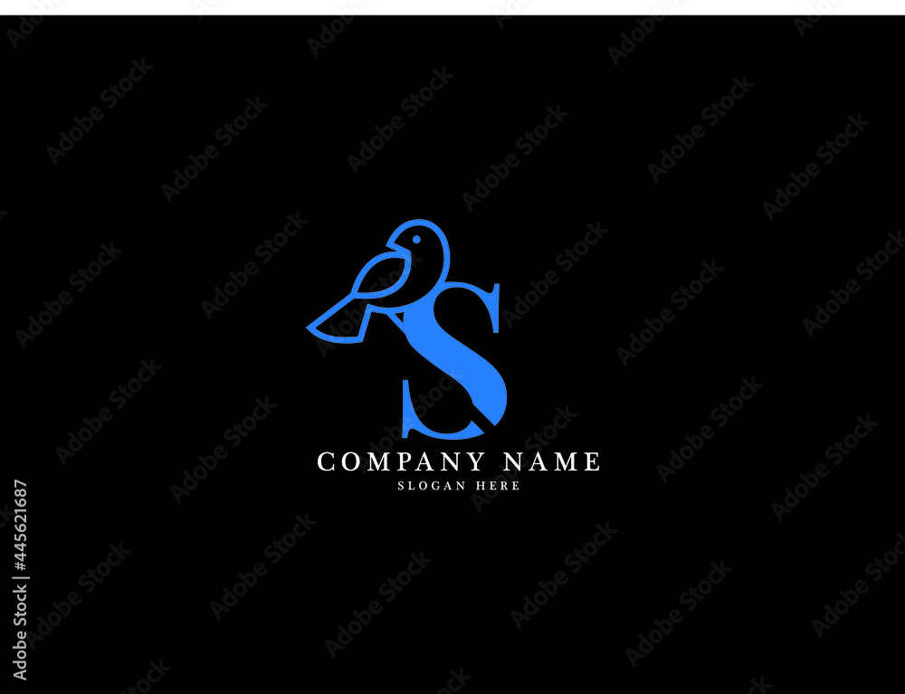 Letter s bird logo, Unique S Letter bird logo Icon Vector Image For ...