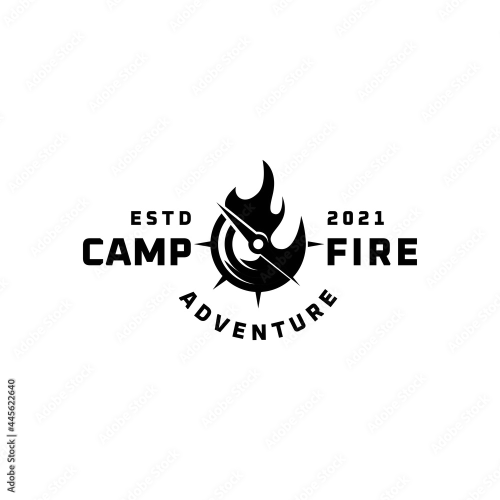 Camp fire logo design inspiration vector template Stock Vector | Adobe ...