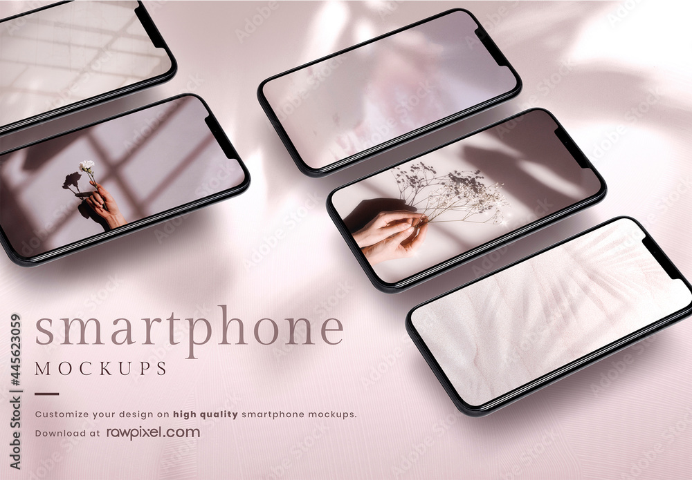 Editable Mobile Phone Screen Mockup Stock Template | Adobe Stock