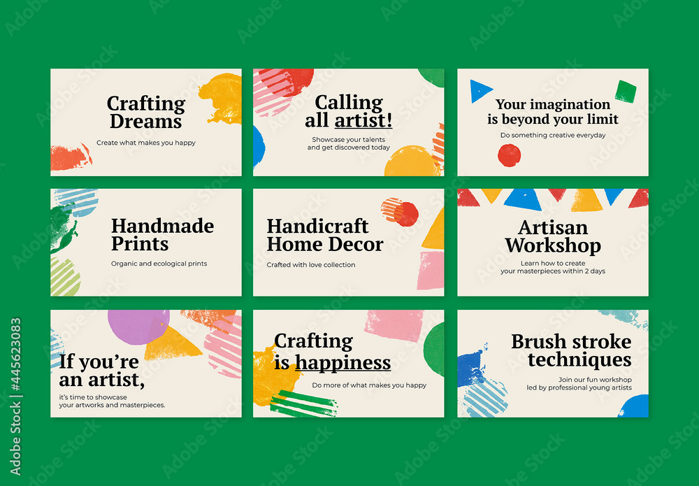 Handicraft themed Banner Layout with Block Print Background Set Stock ...