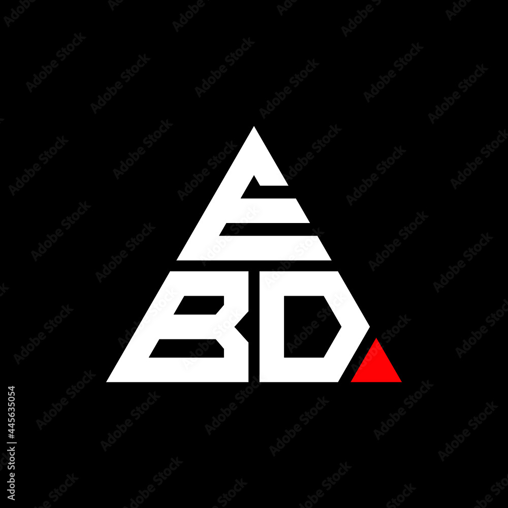 EBD triangle letter logo design with triangle shape. EBD triangle logo ...