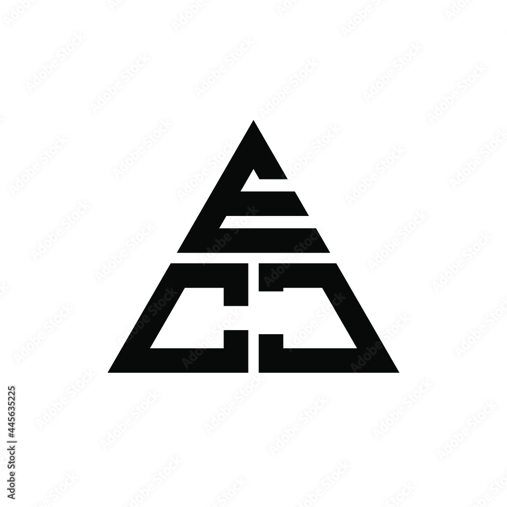 ECJ triangle letter logo design with triangle shape. ECJ triangle logo ...
