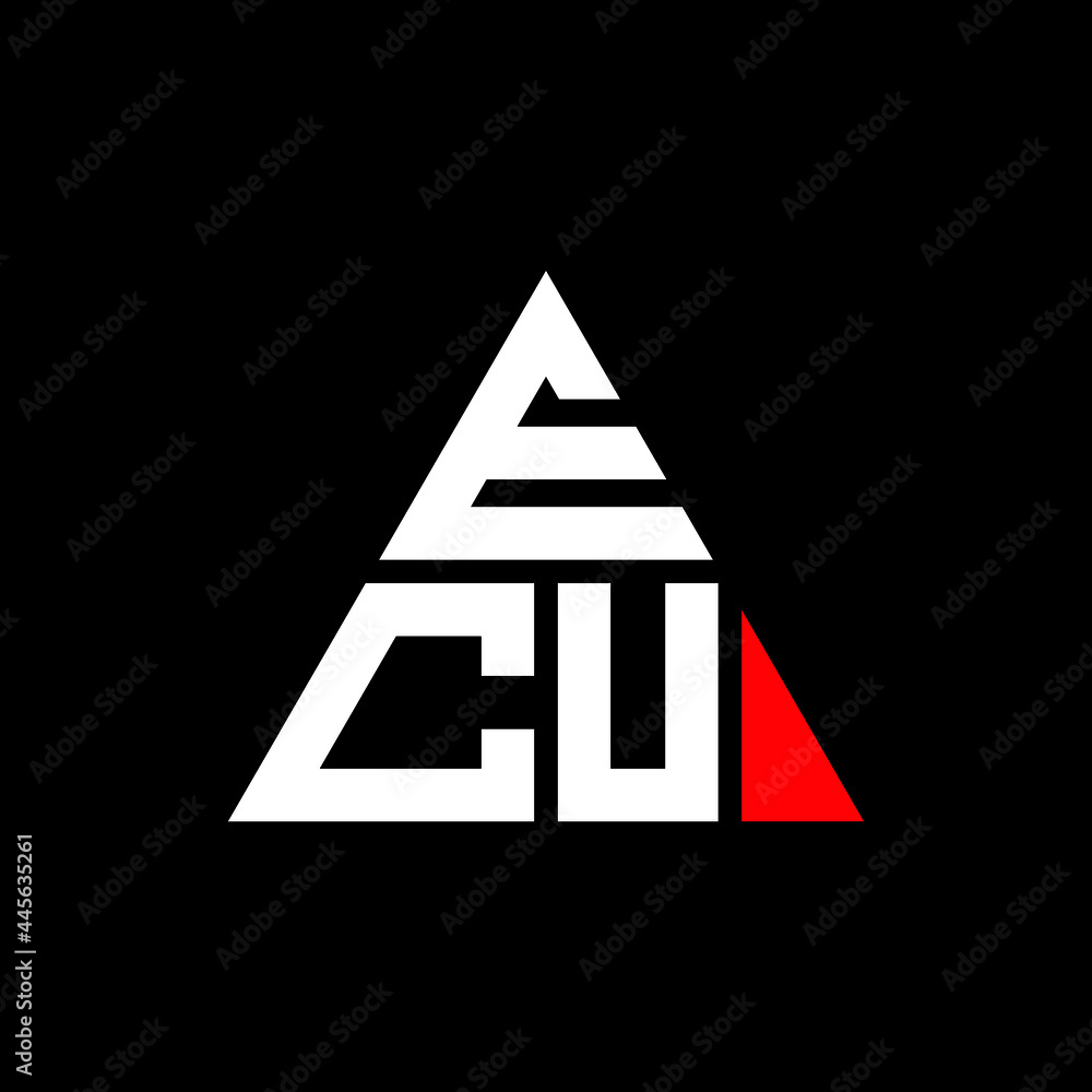 ECU triangle letter logo design with triangle shape. ECU triangle logo ...
