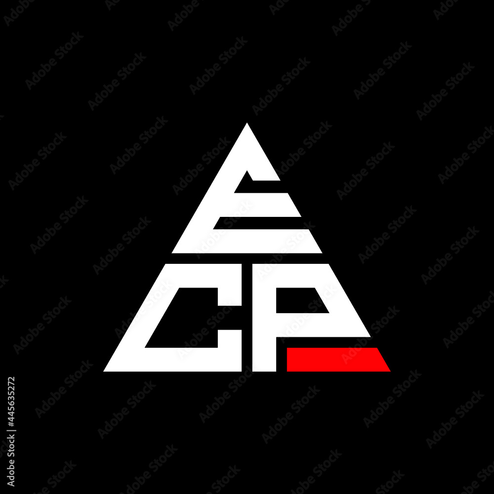 ECP triangle letter logo design with triangle shape. ECP triangle logo ...