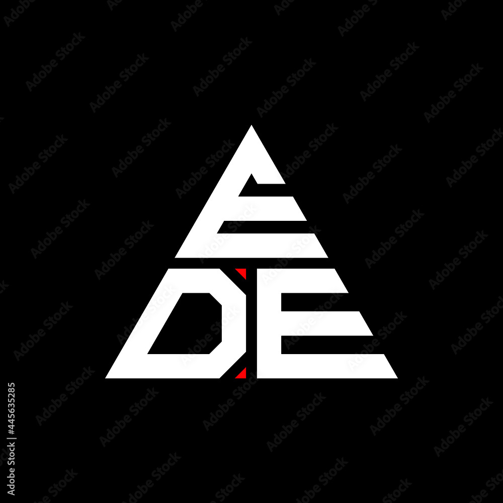 EDE triangle letter logo design with triangle shape. EDE triangle logo ...