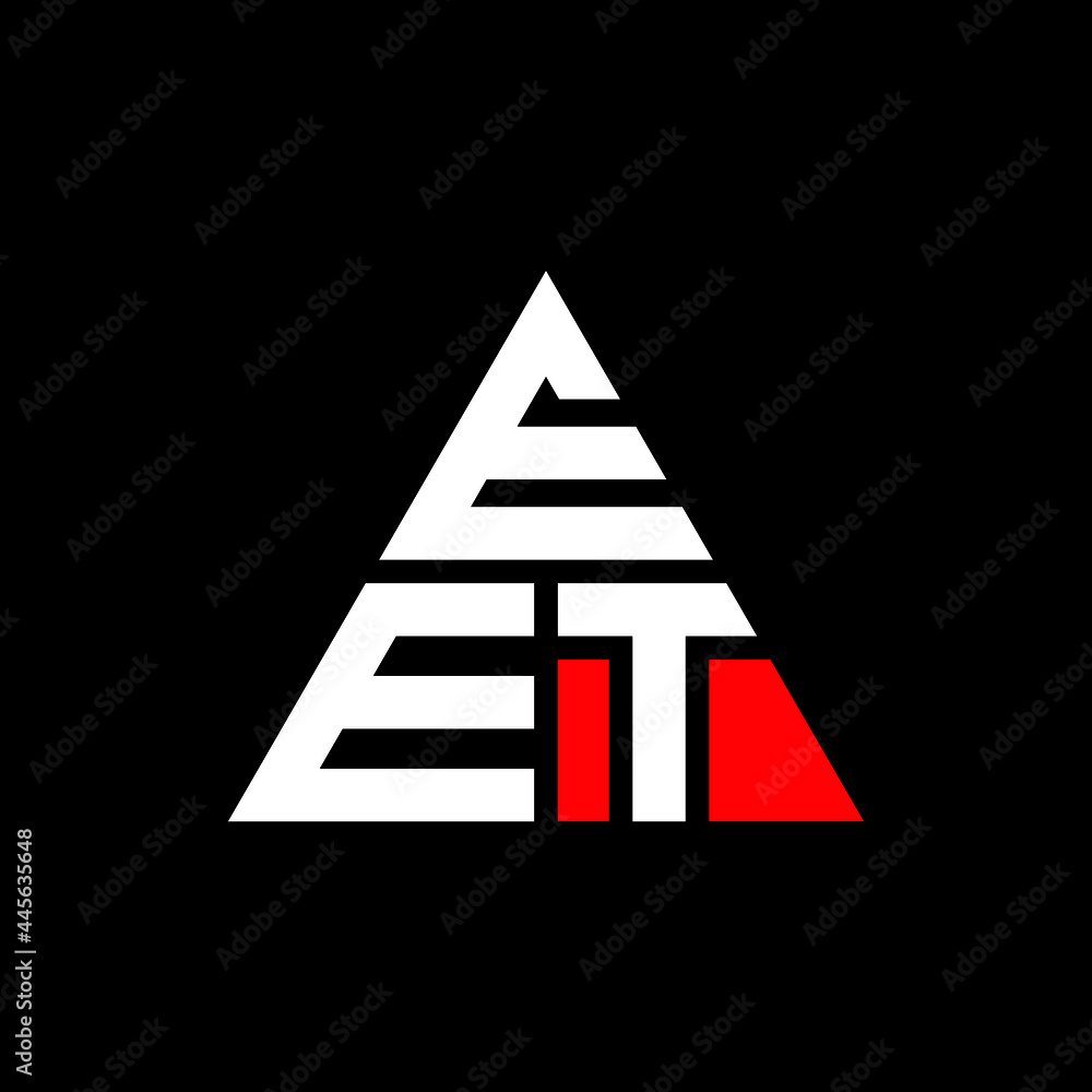 EET triangle letter logo design with triangle shape. EET triangle logo ...