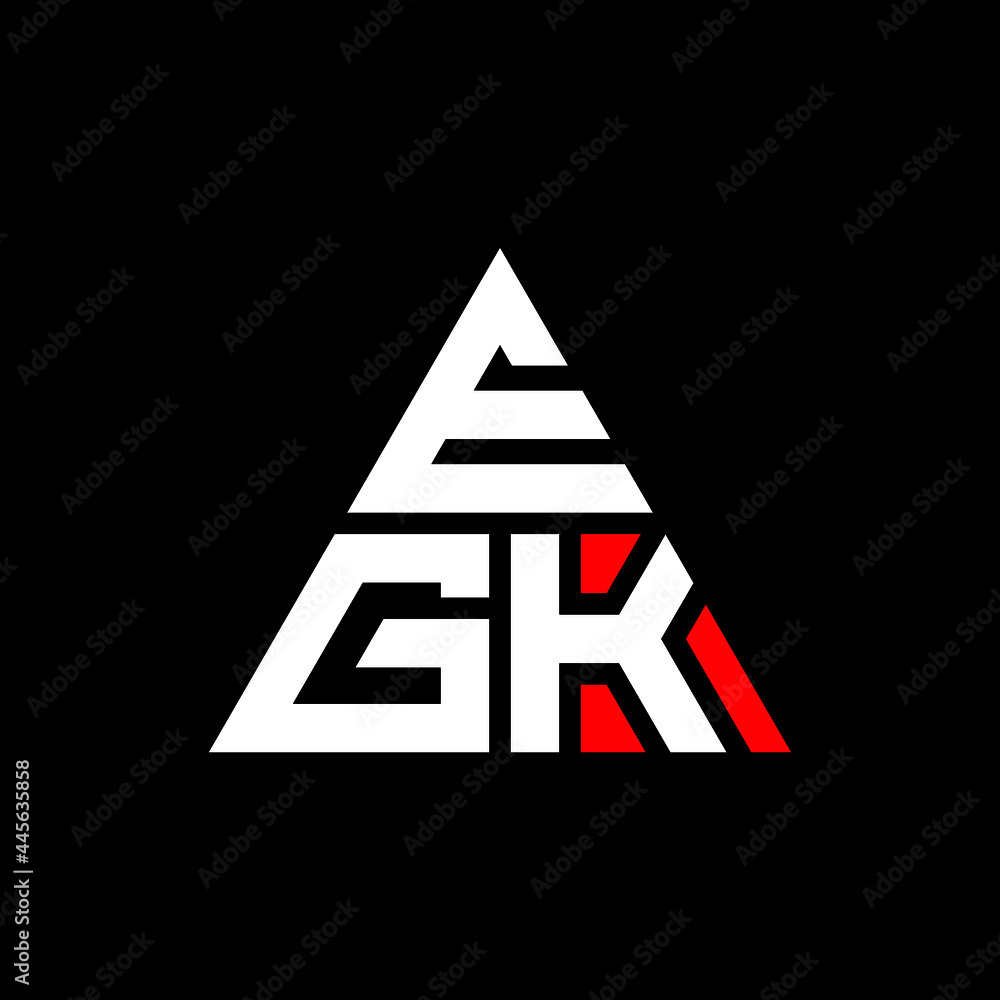 EGK triangle letter logo design with triangle shape. EGK triangle logo ...