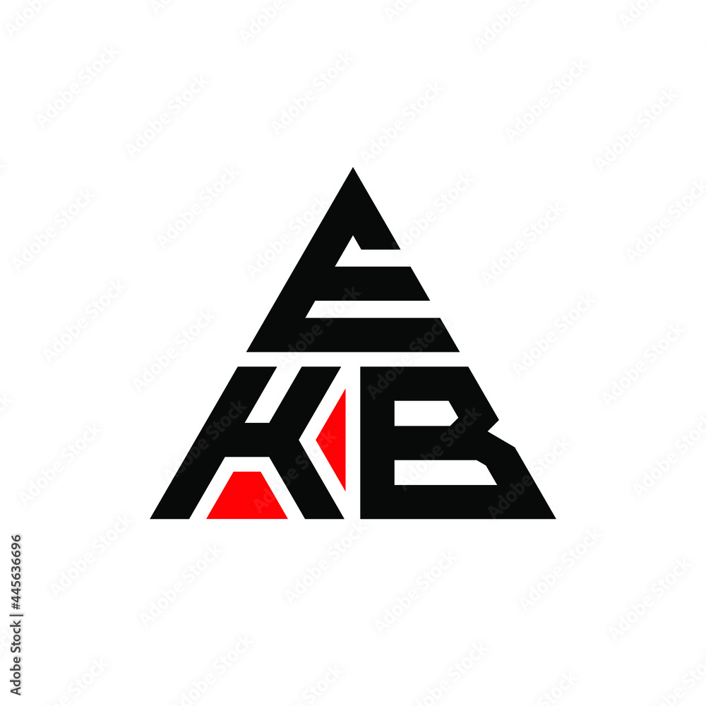 EKB triangle letter logo design with triangle shape. EKB triangle logo ...