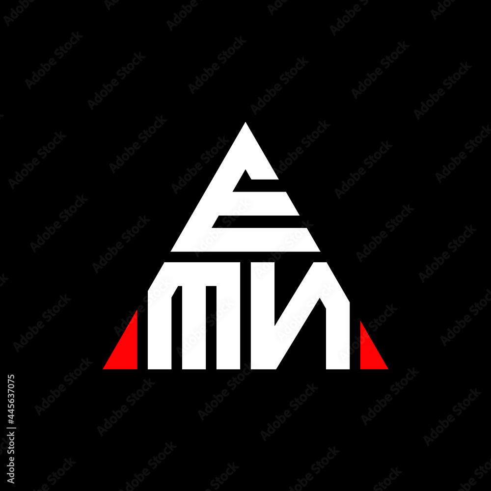 EMN triangle letter logo design with triangle shape. EMN triangle logo ...