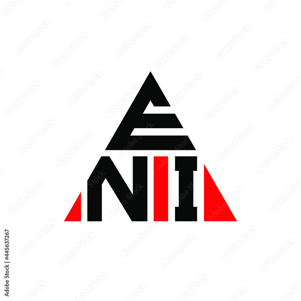 ENI triangle letter logo design with triangle shape. ENI triangle logo ...