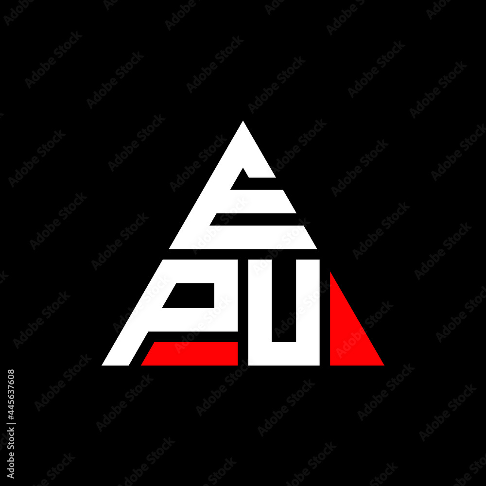 EPU triangle letter logo design with triangle shape. EPU triangle logo ...