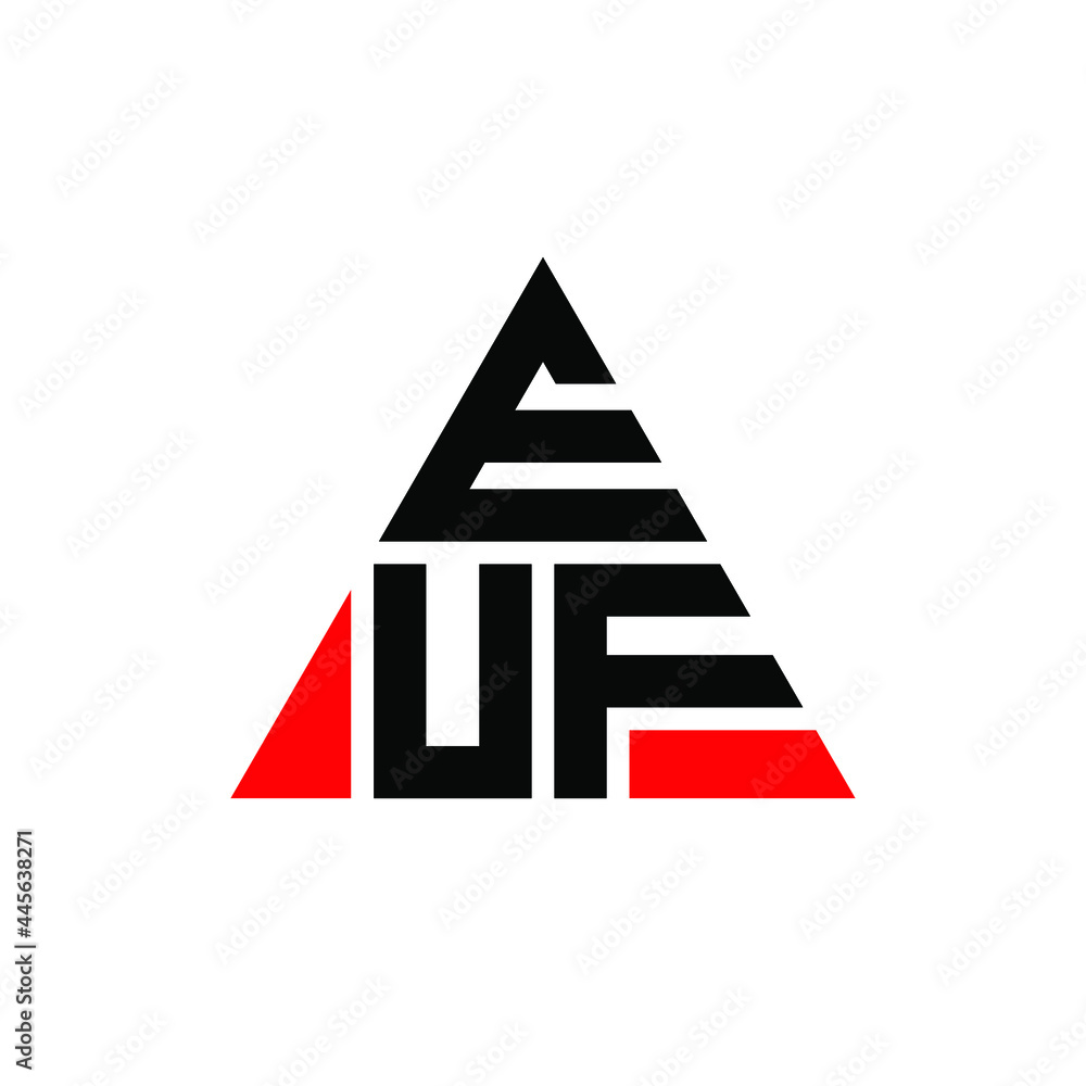 EUF triangle letter logo design with triangle shape. EUF triangle logo ...