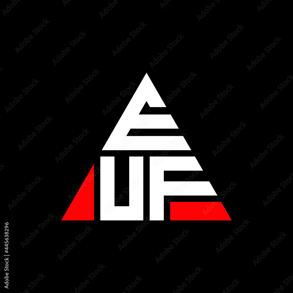 EUF triangle letter logo design with triangle shape. EUF triangle logo ...
