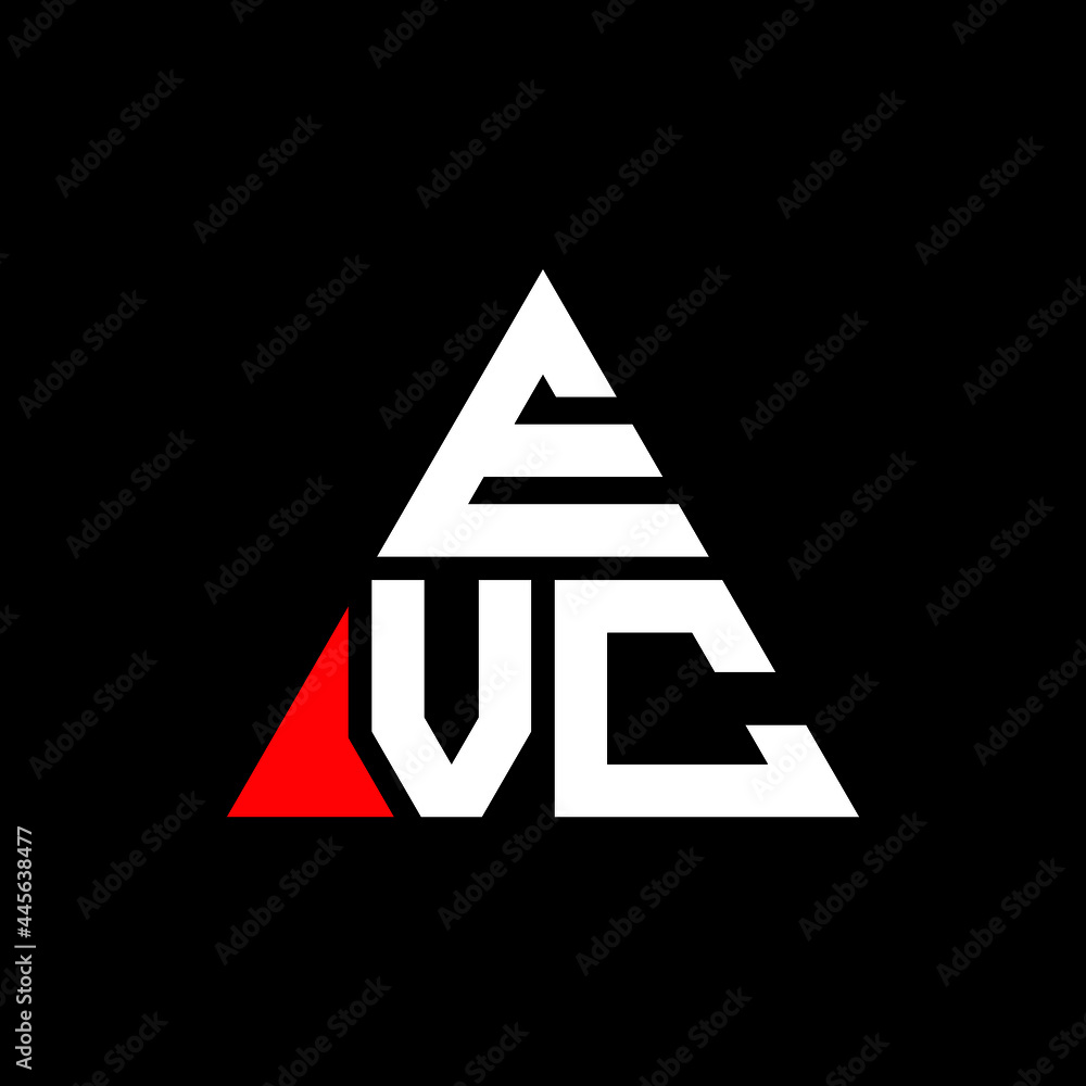 EVC triangle letter logo design with triangle shape. EVC triangle logo ...