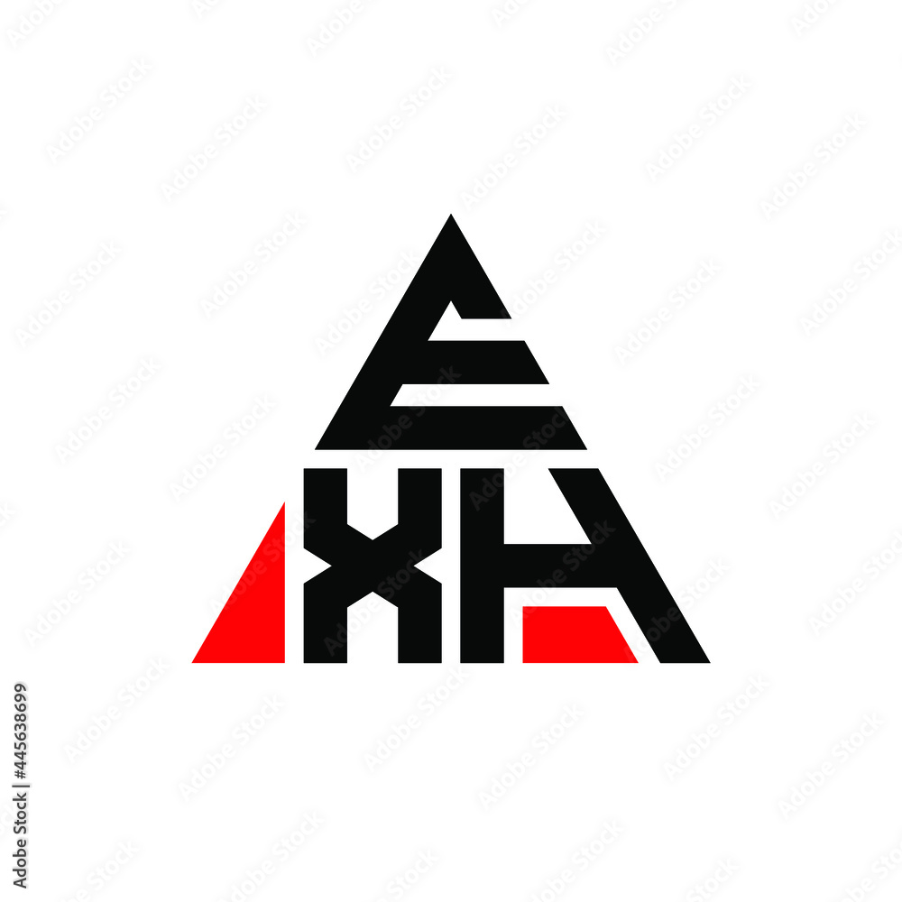 EXH triangle letter logo design with triangle shape. EXH triangle logo ...
