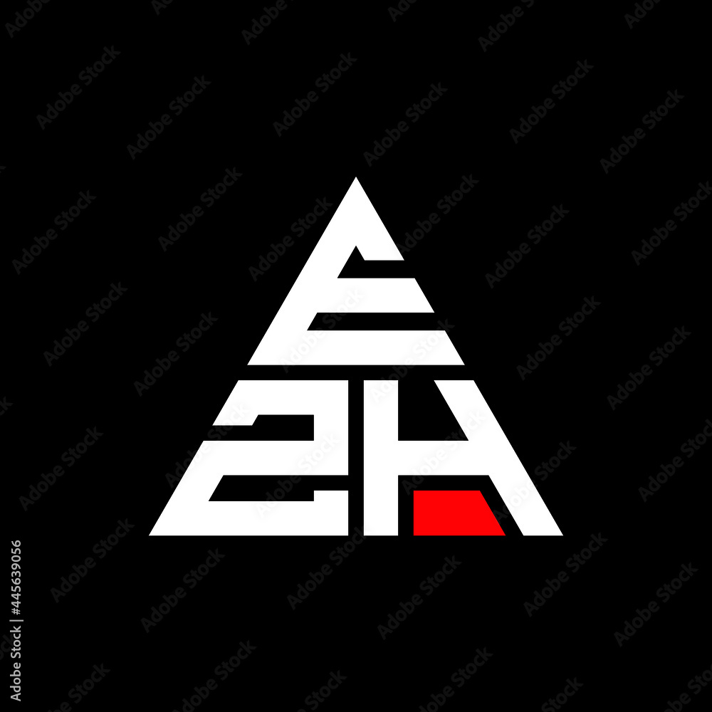 EZH triangle letter logo design with triangle shape. EZH triangle logo ...