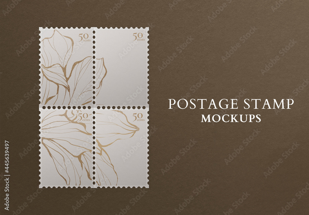 Modelo de Vintage Postage Stamps Mockup do Stock | Adobe Stock