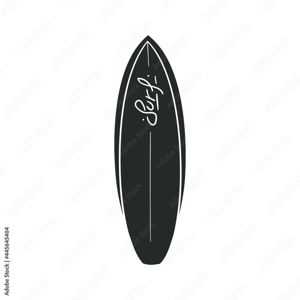 Surf Board Icon Silhouette Illustration. Water Sport Vector Graphic ...