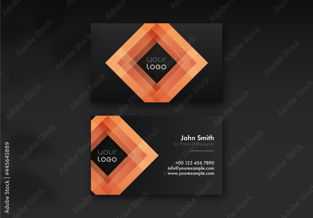 Modern Business Card with Black Background Stock Template | Adobe Stock