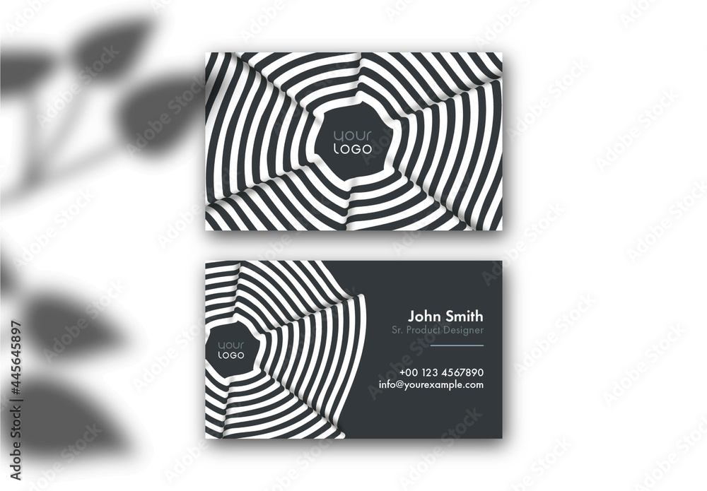 Business Card Layout with Optical Art Stock Template | Adobe Stock