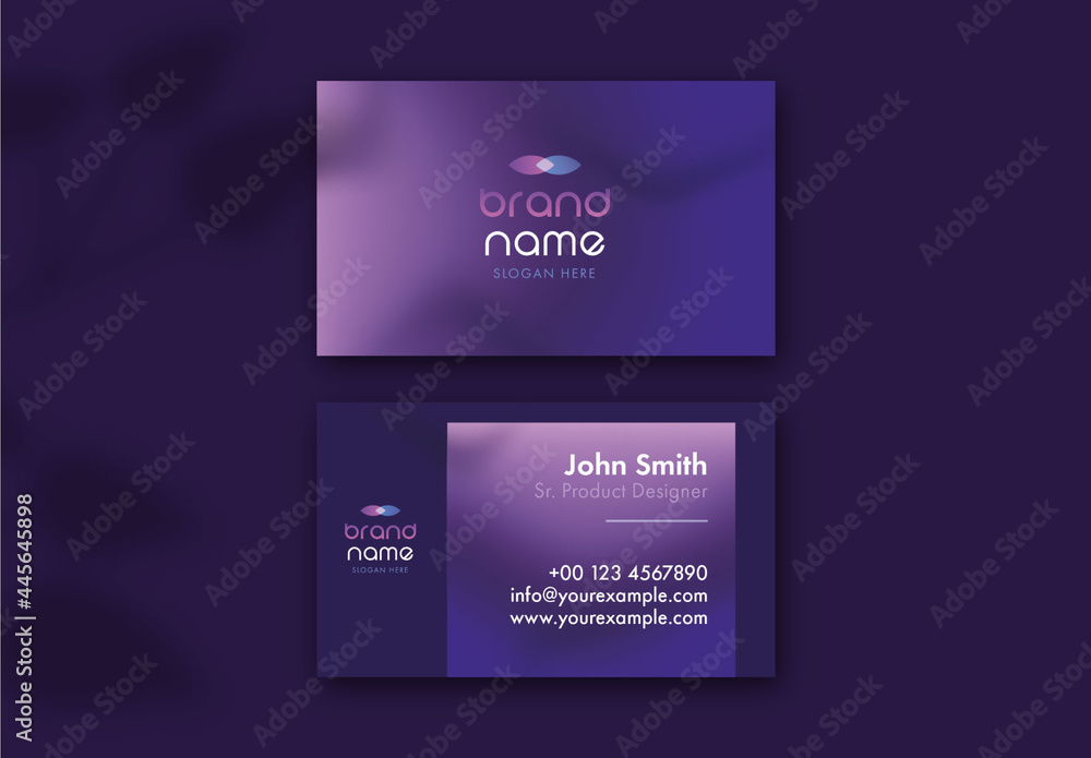 Modern Business Card in Purple Color Stock Template | Adobe Stock