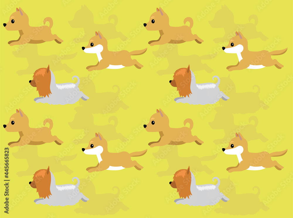 Animal Animation Various Breeds Dog Running Cartoon Vector Seamless ...