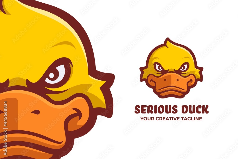 Angry Duck Mascot Logo Character Stock Vector | Adobe Stock