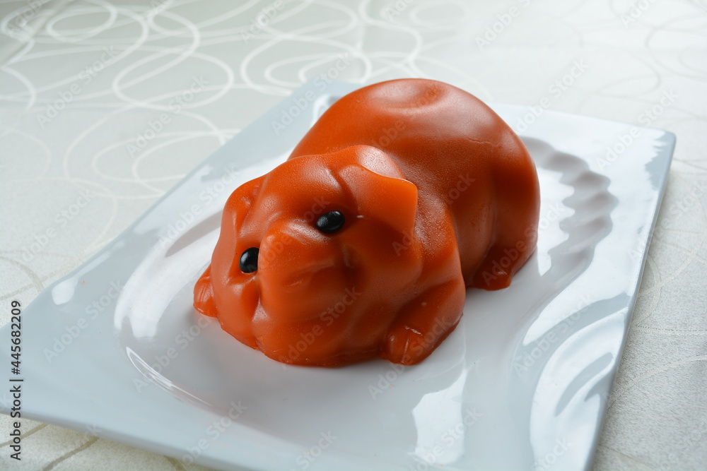 chinese sticky sweet brown sugar glutinous rice Nian gao in traditional ...