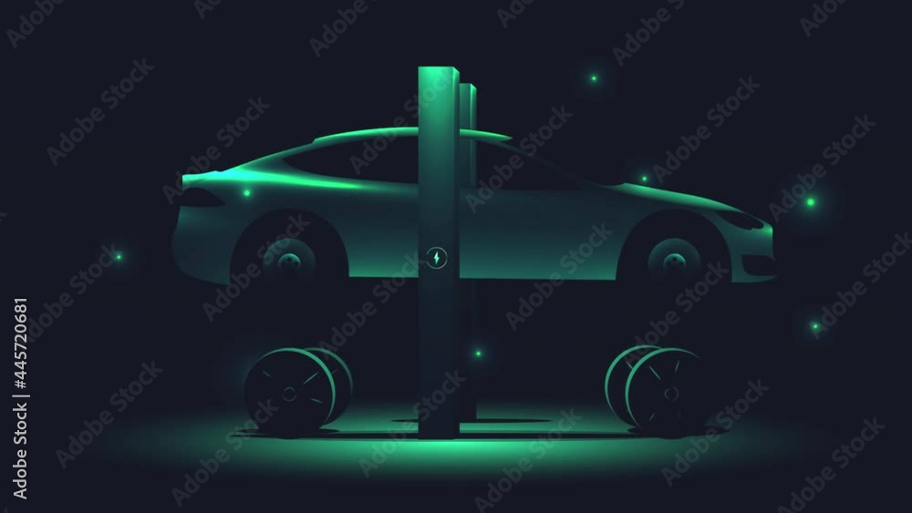 Car repair service or tire fitting animation concept with car ...