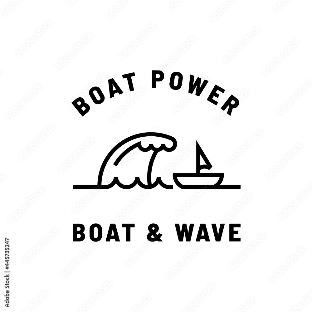 Abstract design of waves and boats illustration, wave and boat logo ...