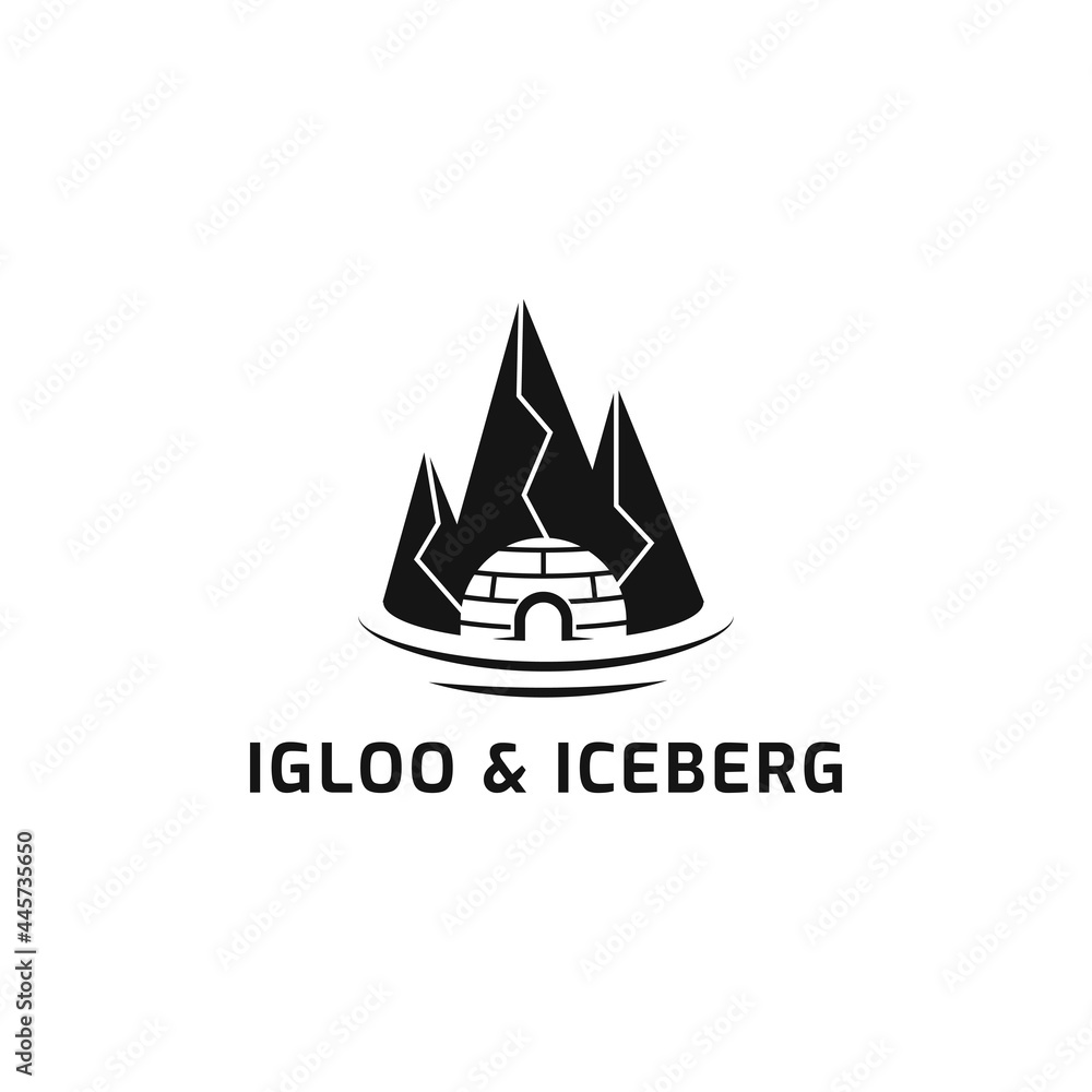 Igloo house logo with iceberg vector illustration Stock Vector | Adobe ...