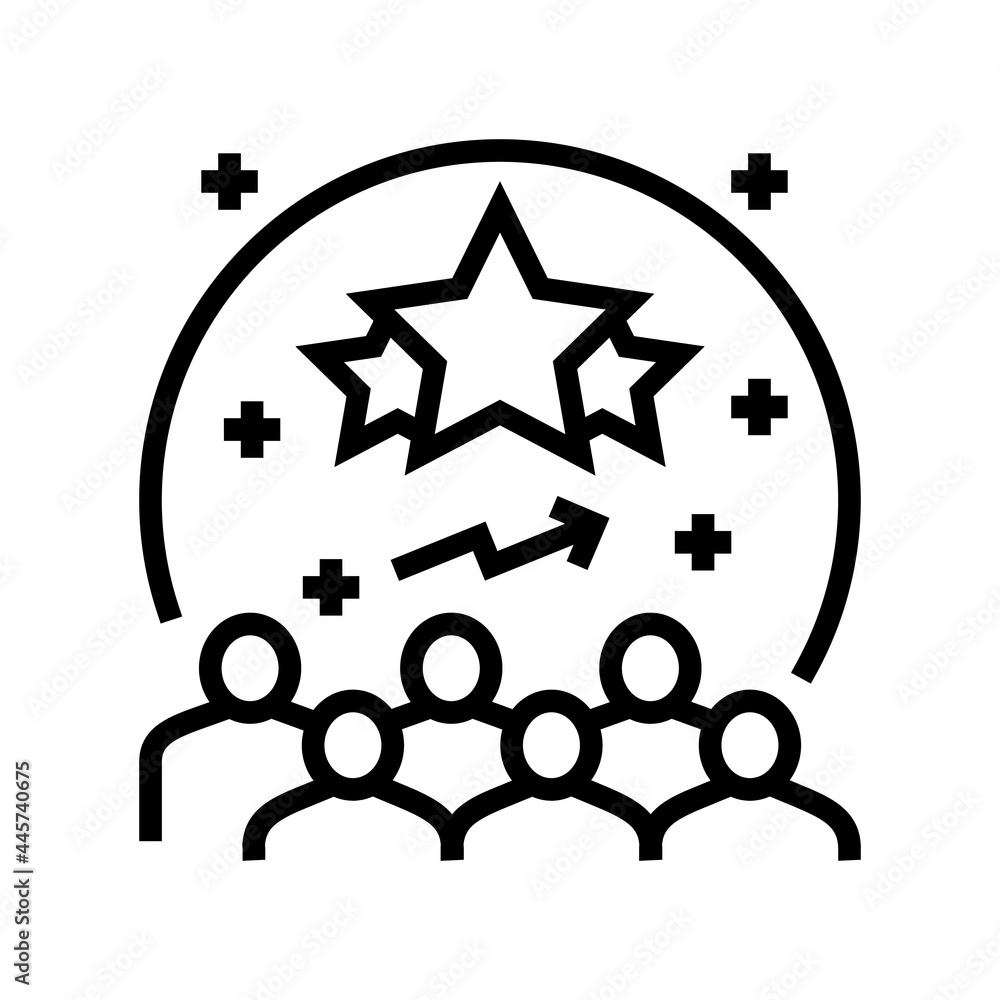 popularity reputation management line icon vector. popularity ...