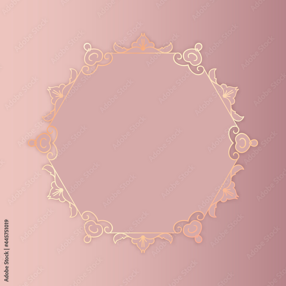 Decorative rose gold background with elegant frame Stock Vector | Adobe ...