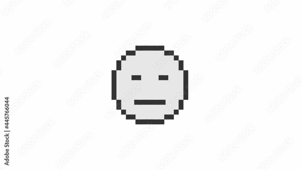 Poker face smile face symbol on hud screen seamless loop glitch ...