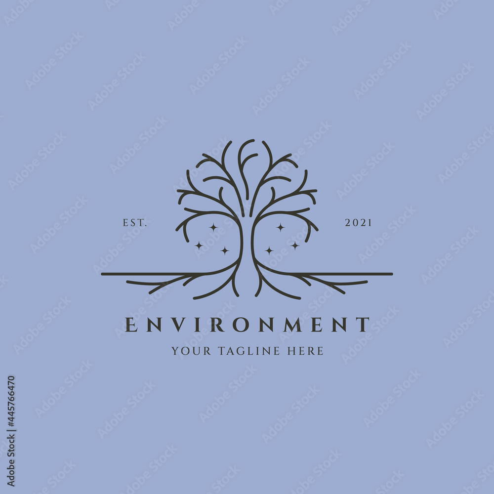 line art tree vector logo symbol illustration design Stock Vector ...