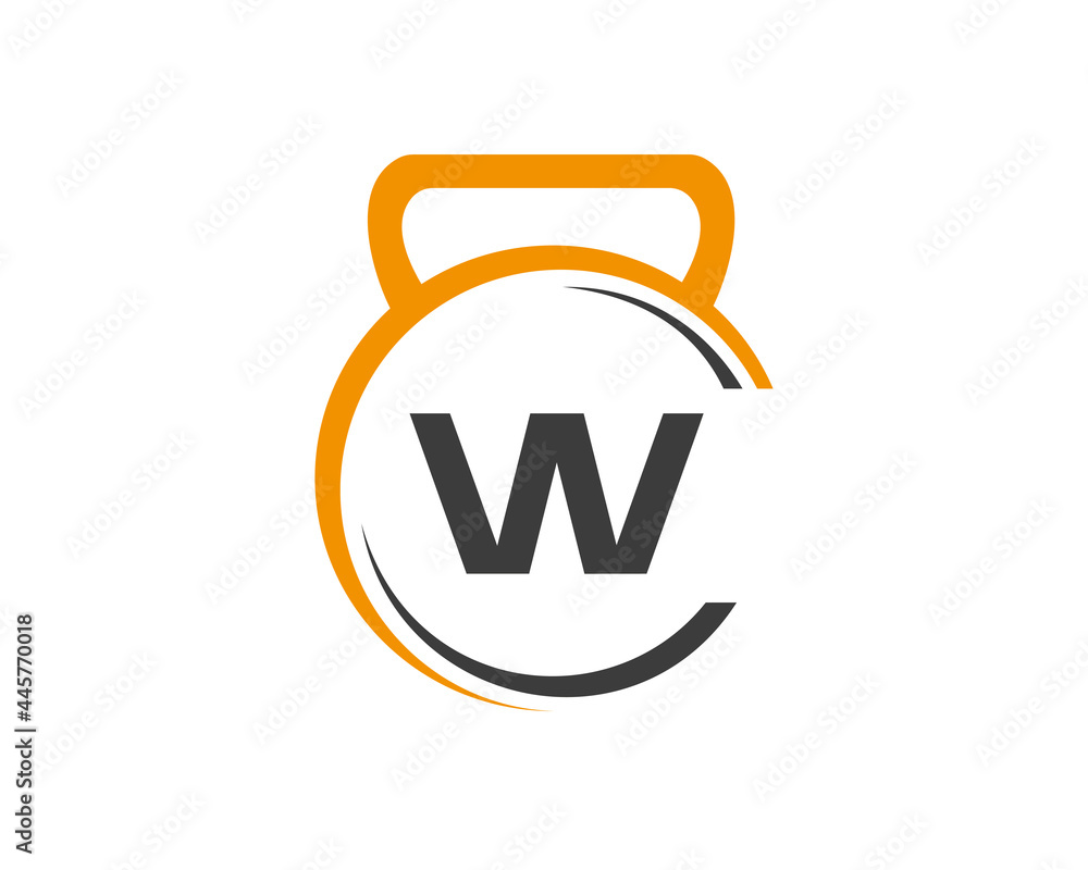 Gym logo with W letter. Fitness logo with W letter concept Stock Vector ...
