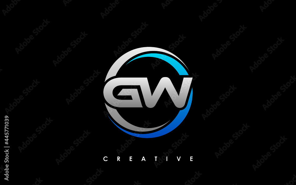GW Letter Initial Logo Design Template Vector Illustration Stock Vector ...