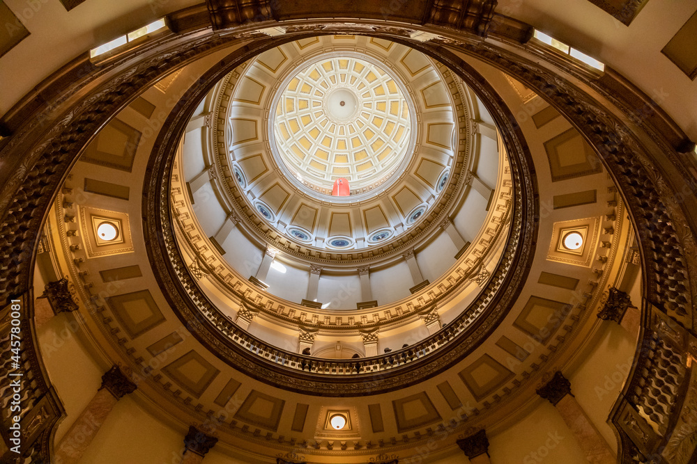 Looking Up At the Dome Interior in the Capitol Building, Denver ...