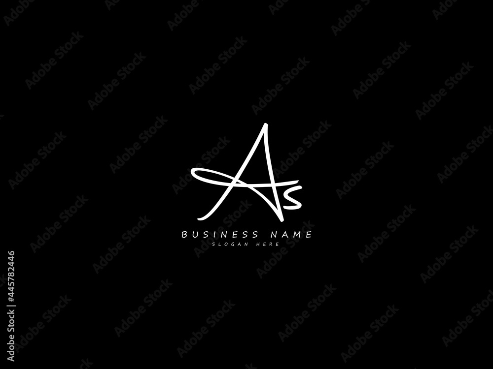 Letter AS Logo, signature as logo icon vector image design for business ...