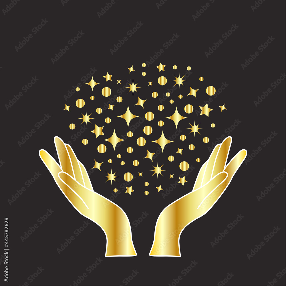 Magical hands. Boho occult magic hand, witch mystical symbol ...