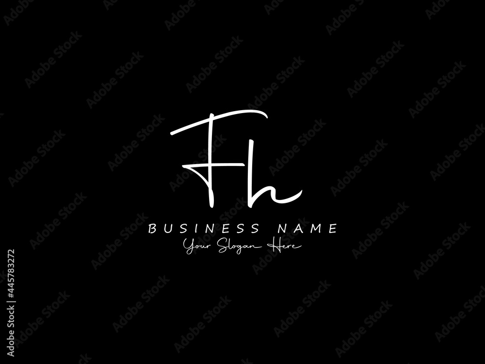 Letter FH Logo, signature fh logo icon vector image design for business ...