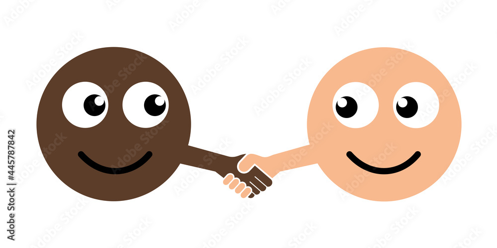 Handshake as symbol of respect between person of man of different ...