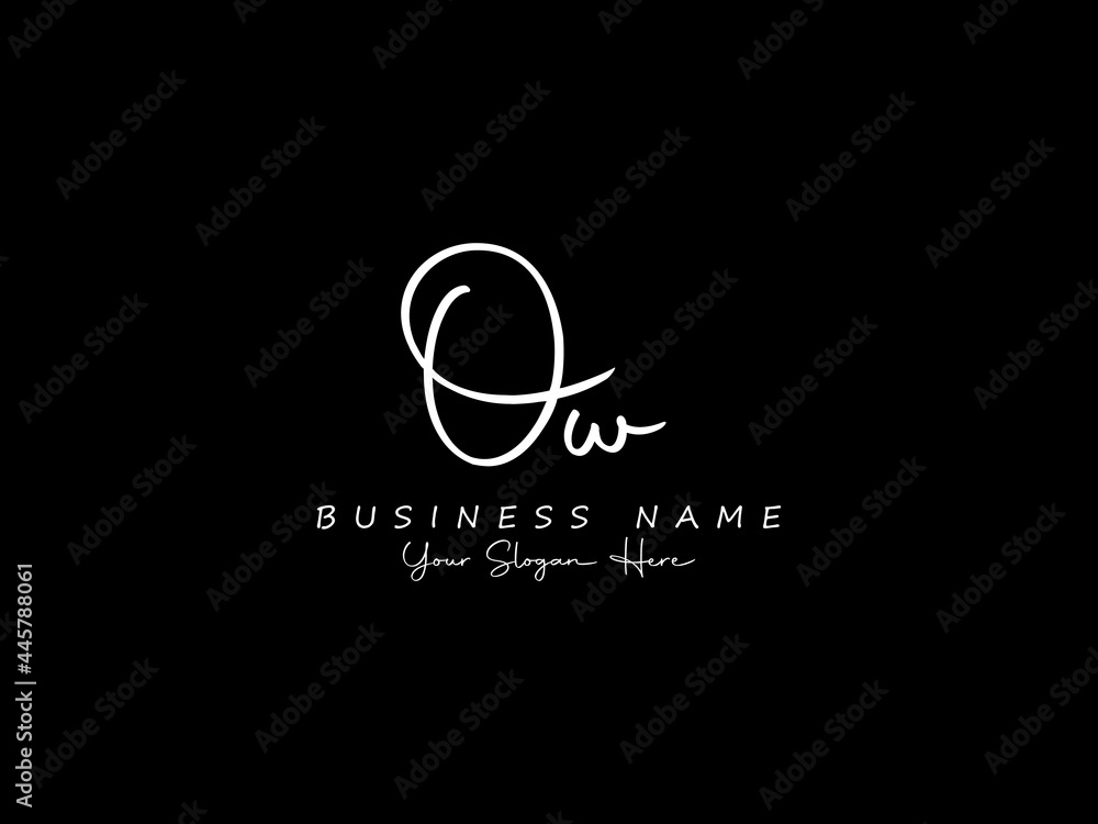 Letter OW Logo, signature ow logo icon vector image design for business ...